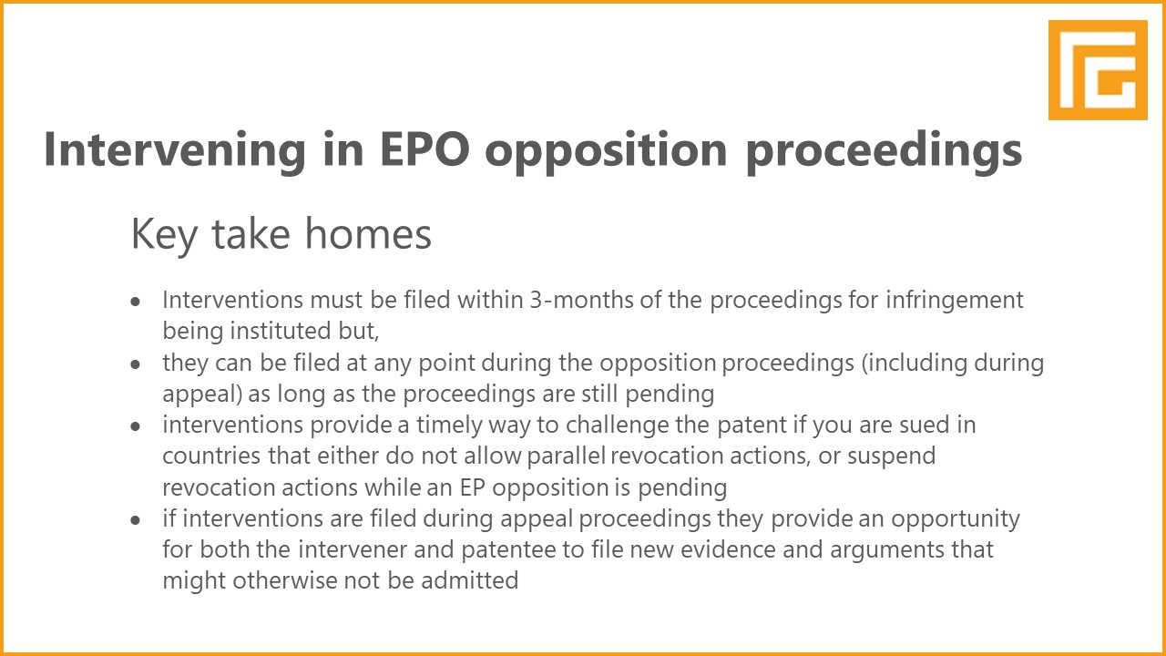 Intervening in EPO opposition proceedings - Intellectual Property Law ...